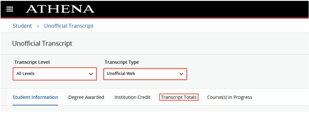 Unofficial Transcript - UGA Office of the Registrar